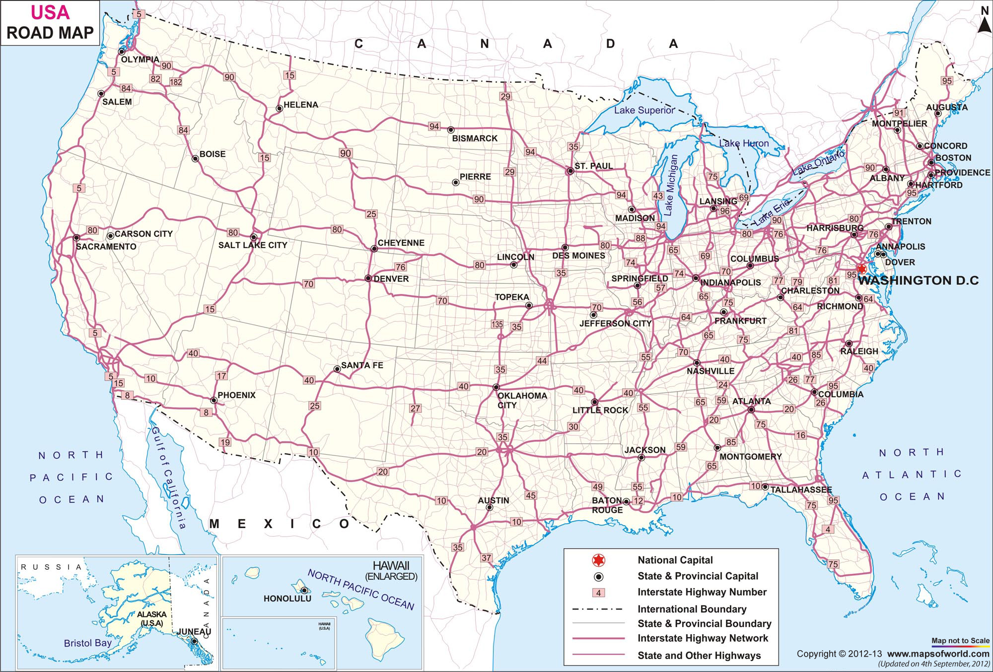 Driving Map Of The United States Driving Map Of The United States